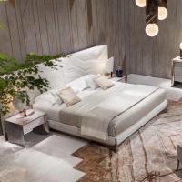 China Eco Friendly Modern Bedroom Furniture Sets Genuine Leather King Size Bed for sale