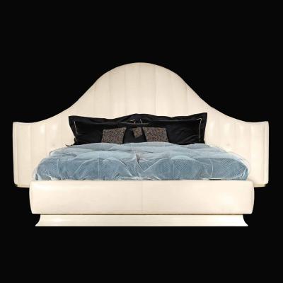 China King Size Luxury Modern Bedroom Bed Solid Wood Frame Stainless Steel Leg for sale