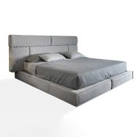 China Upholstered Deluxe Double King Size Bed Modern Luxury Bedroom Furniture for sale