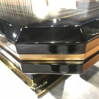China Custom Burl Piano Lacquer Modern Dining Table Luxury Dining Room Home Furniture for sale