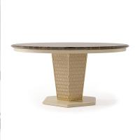 China Italian Luxurious Mesa Dining Table Marble Tabletop With Stainless Wire for sale