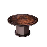 China Royal Design Round Turntable Dining Table Burl Veneer Marble Tabletop for sale