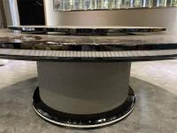 China Royal Design Round Turntable Dining Table Burl Veneer Marble Tabletop for sale