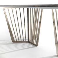 China Luxury Italian Household Marble Top Rectangular Dining Table Stainless Steel Frame for sale