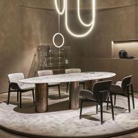 China Luxury Italy Style Marble Table Top Table Durable Stable Metal Frame Dining Table for sale