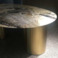 China Luxury Italy Style Marble Table Top Table Durable Stable Metal Frame Dining Table for sale