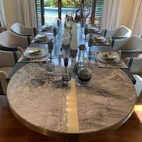 China Rectangle Modern Artificial Marble Dining Table Italy Style Furniture Luxury Design for sale