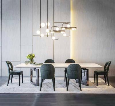 China Stainless Steel Foot Modern Marble Table Top Table Dining Room Furniture for sale