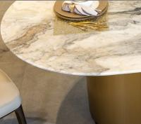 China Luxury Italian Marble Dinner Table Customized Logo Stainless Steel Leg For Home Use for sale