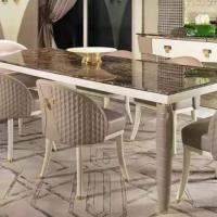 China Rectangle Luxury Marble Dining Tables Modern Durable For Dine Room for sale