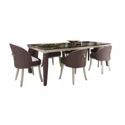 China Rectangle Luxury Marble Dining Tables Modern Durable For Dine Room for sale