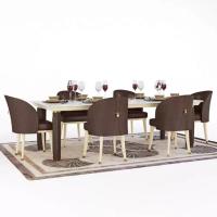 China Rectangle Luxury Marble Dining Tables Modern Durable For Dine Room for sale