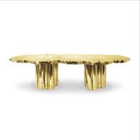 China Irregular Modern Stainless Steel Dining Table Non Foldable Dining Room Furniture for sale