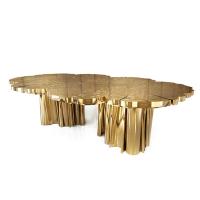 China Irregular Modern Stainless Steel Dining Table Non Foldable Dining Room Furniture for sale