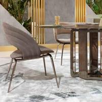 China Turntable Luxury Modern Dining Table Stainless Steel Glass Surface for sale
