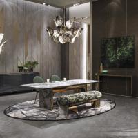 China Italian Marble Luxury Style Dining Room Furniture Set Stainless Steel Leg Dining Table for sale