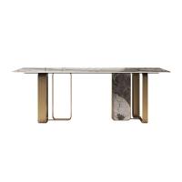 China Minimalist Slate Marble Top Rectangular Dining Table Custom High End Modern Furniture for sale