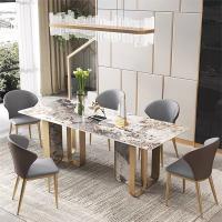 China Minimalist Slate Marble Top Rectangular Dining Table Custom High End Modern Furniture for sale
