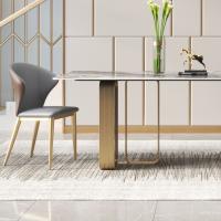 China Minimalist Slate Marble Top Rectangular Dining Table Custom High End Modern Furniture for sale