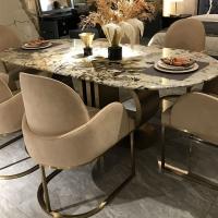 China Luxury Italian Modern Marble Dining Table High Gloss Home Furniture For Dinning Room for sale