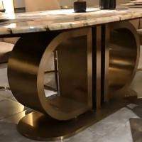 China Luxury Italian Modern Marble Dining Table High Gloss Home Furniture For Dinning Room for sale