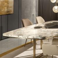 China Contemporary Luxury Rectangle Marble Dining Table For Dining Room for sale