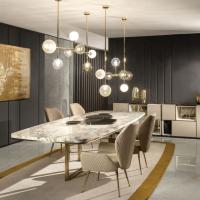 China Contemporary Luxury Rectangle Marble Dining Table For Dining Room for sale