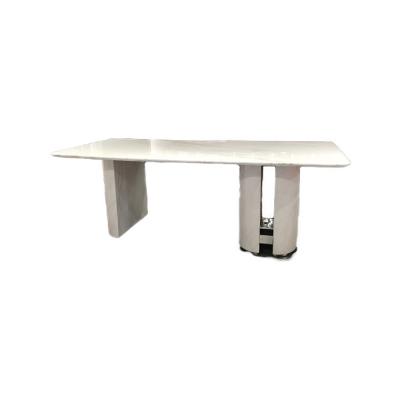 China Modern Restaurant Rectangle Marble Top Table Luxury Dining Room Furniture for sale