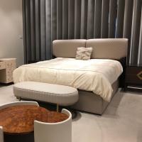 China Luxury Modern Bedroom Furniture Sets Leather Upholstered King Size Bed for sale