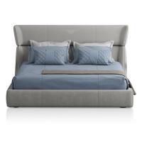 China Fashion Leather Modern Bedroom Furniture Sets Solid Wood Italian Luxury Bed for sale