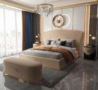 China Modern Luxury Bedroom Furniture Set 2.4x2.3m Queen Italian Gold King Size Beds for sale