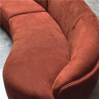 China Velvet Fabric Luxury Living Room Furniture Sets Sofa Brown Red Italian Style Couch for sale