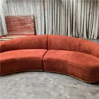 China Velvet Fabric Luxury Living Room Furniture Sets Sofa Brown Red Italian Style Couch for sale