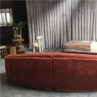 China Velvet Fabric Luxury Living Room Furniture Sets Sofa Brown Red Italian Style Couch for sale