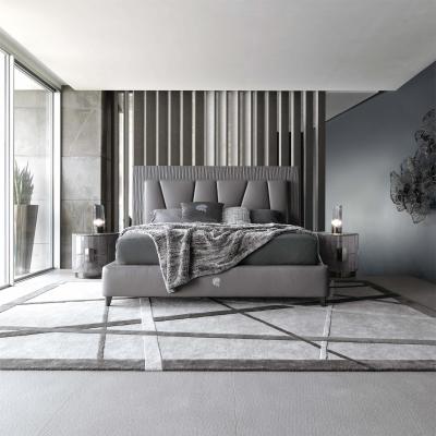 China OEM Modern Bedroom Furniture Sets Matted Leather Bedroom Queen Size Bed for sale