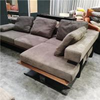 China Comfortable Beige Fabric Recliner Durable Living Room Sectional Sofas for sale