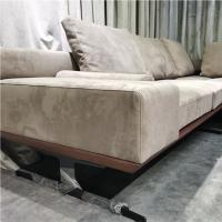 China Comfortable Beige Fabric Recliner Durable Living Room Sectional Sofas for sale