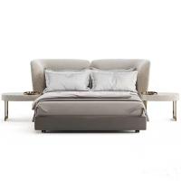 China Super King Size Velvet Luxury Italian Bed Full Brushed Leather Bed For Bedroom for sale