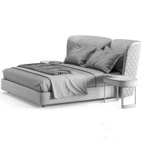 China Super King Size Velvet Luxury Italian Bed Full Brushed Leather Bed For Bedroom for sale