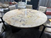 China Top Round Kitchen Marble Contemporary Luxury Dining Table Set 6 for sale