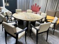 China Top Round Kitchen Marble Contemporary Luxury Dining Table Set 6 for sale