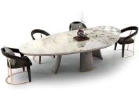 China New Style Oval 8 Seater Kitchen Dinette Sets Dining Table For Dining Room for sale
