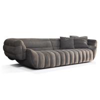China Living Room Luxury Modern Furnitures Gray Sofa Macon Sectional Leather Sofa for sale