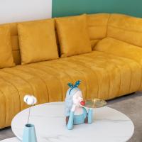 China Living Room Luxury Modern Furnitures Gray Sofa Macon Sectional Leather Sofa for sale