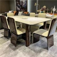 China OEM Luxury Modern Furnitures Grey Counter Height Leather Upholstered Dining Chairs for sale
