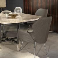 China Home Marble Table Top Dining Table Luxury Modern Furnitures Stainless Steel Cross Foot for sale