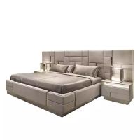 China Pine King Size Leather Double Bed for sale