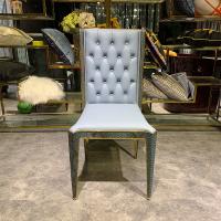 China Button Style Luxury Modern Dining Chairs 0.53m European Tufted Leather Dining Chair for sale