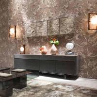 China 0.45x0.65m Sliding Door TV Cabinet Stainless Steel Marble Top for sale