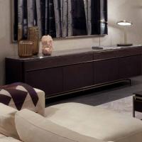 China 0.45x0.65m Sliding Door TV Cabinet Stainless Steel Marble Top for sale